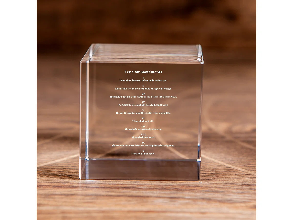 Trinx Ten Commandments Square Cut Crystal Cube Christian - Wayfair Canada