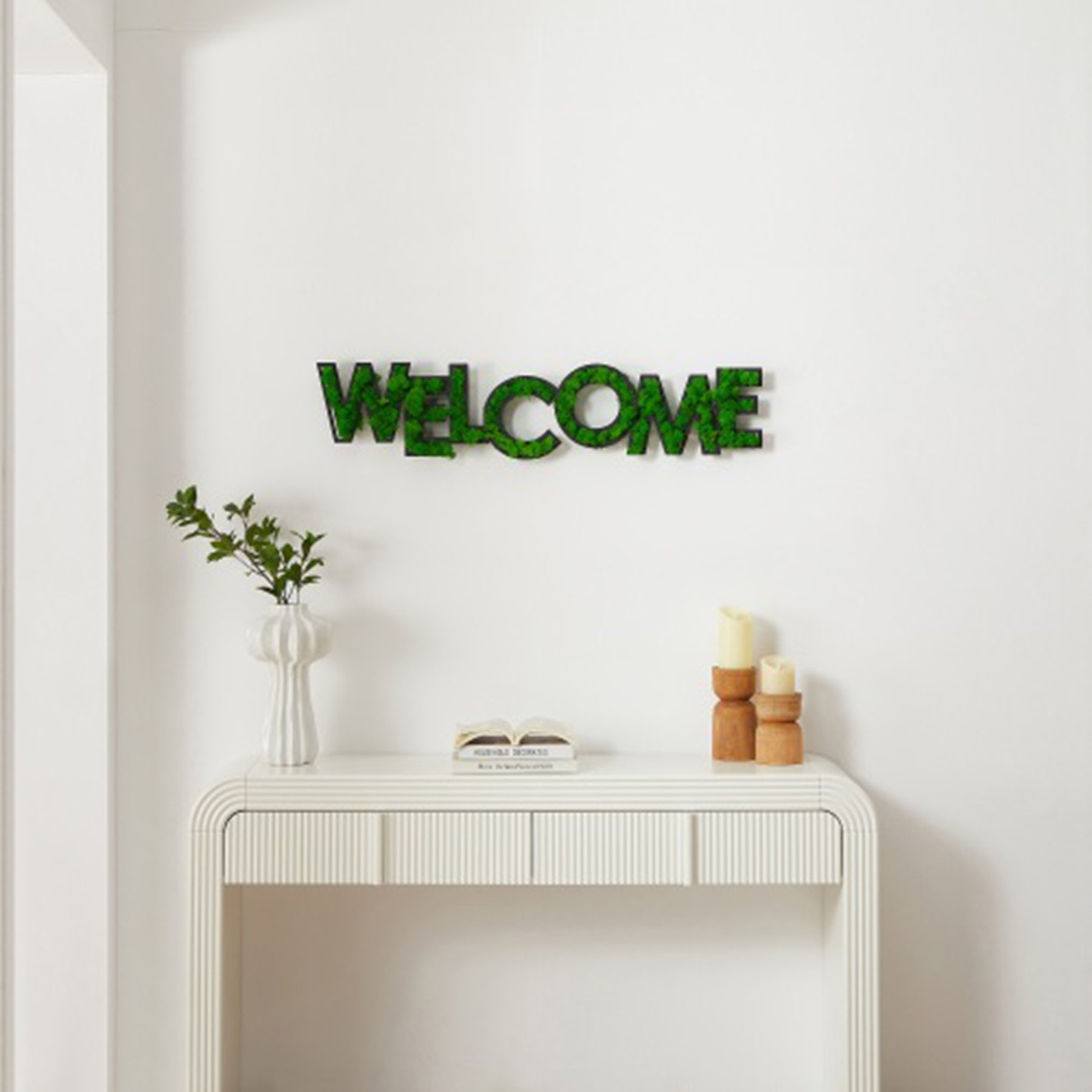 Latitude Run® WELCOME Letter Art Moss Wall Decor - Wayfair Canada