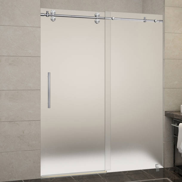 Aston Langham 60" W x 77.5" L Frameless Rectangle Sliding Shower ...