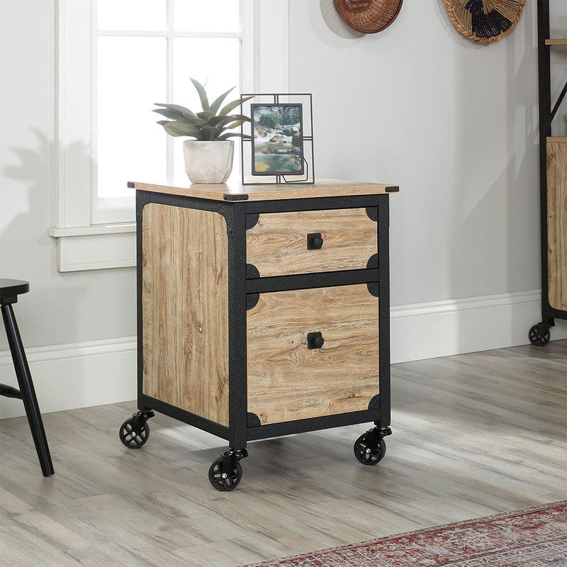 Williston Forge Modern Textured Metal & Engineered Wood Rolling ...