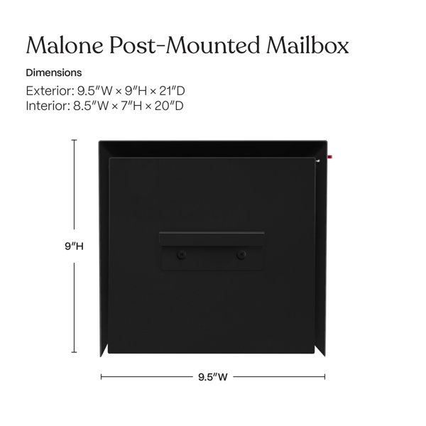 Post & Porch Malone Post-Mounted Mailbox with Wood-Styled Door ...