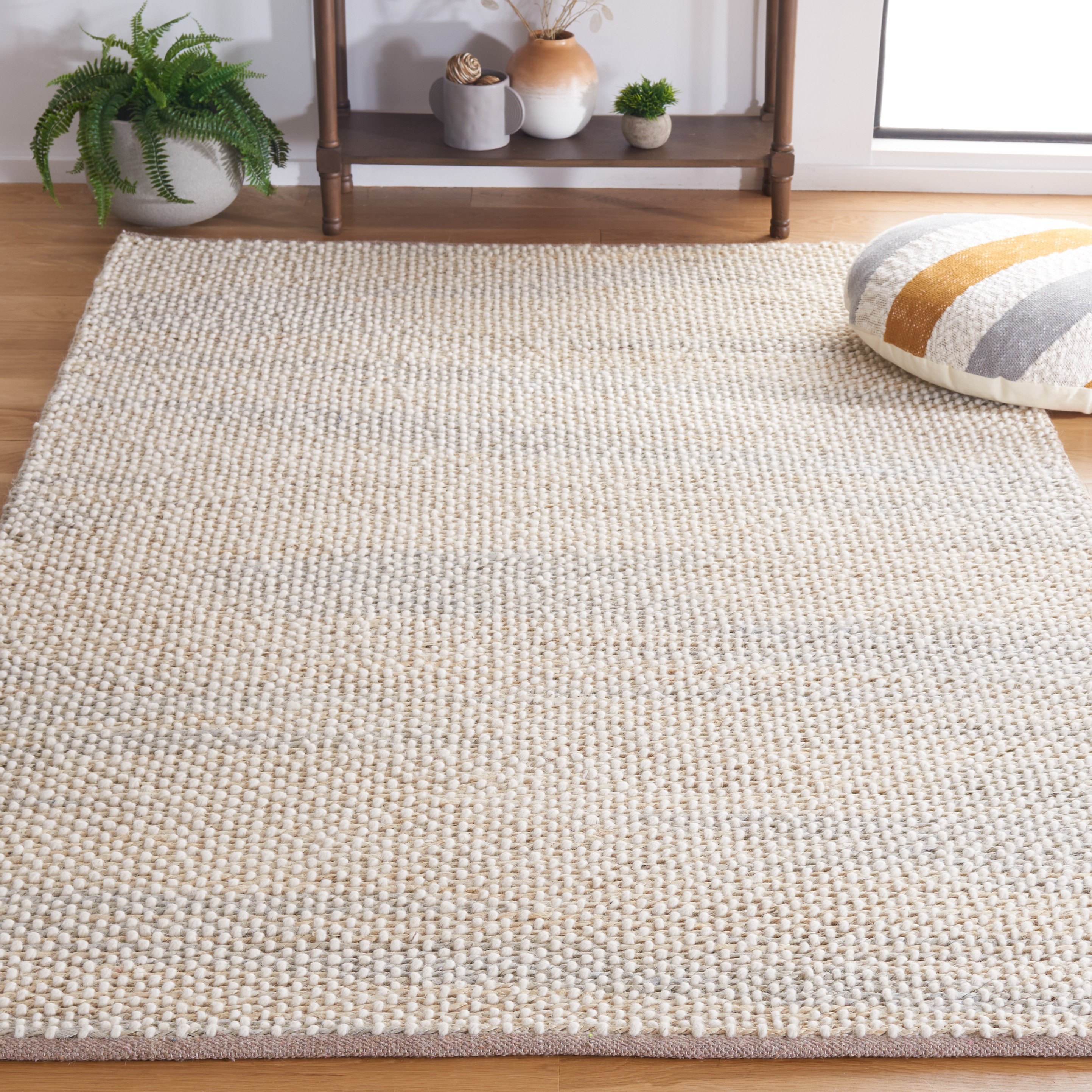 Wade Logan Charvik Handmade Area Rug in Natural/Light Gray | Wayfair