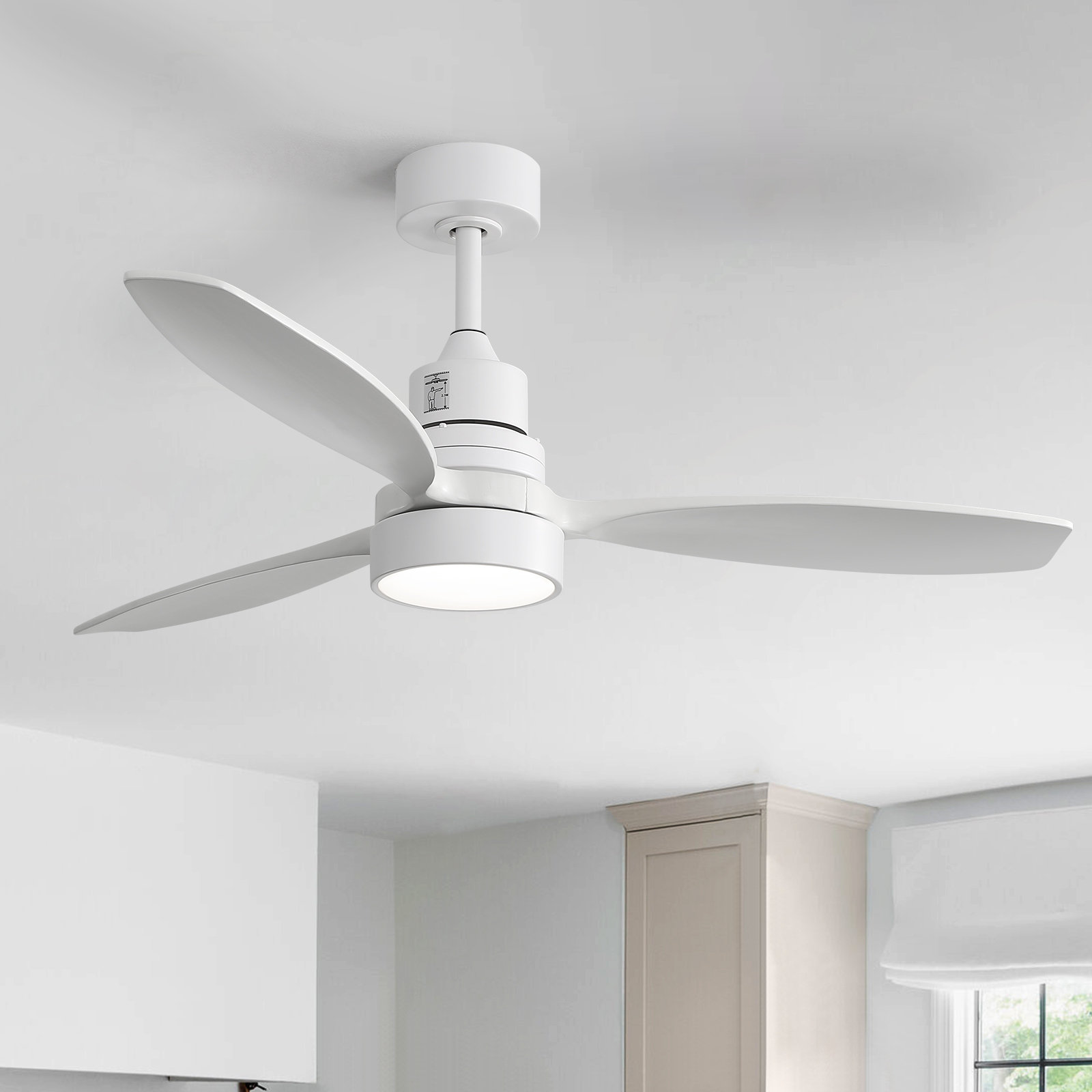 Ivy Bronx Kemp 52" 3-Solid Wood Blade Propeller Modern Ceiling Fan With ...