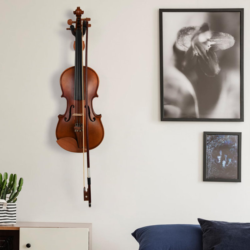 Lark Manor™ Violin Hanger Wall Mount With Bow Holder Home & Studio Wall ...