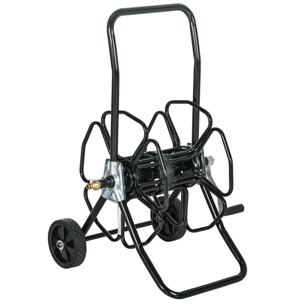 Outsunny Garden Hose Reel Cart, Hold Up To 98' Of 5/8" Hose (Hose Not ...