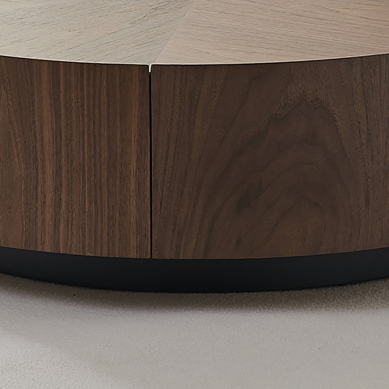 The Invincibles home A minimalist walnut round coffee table combination ...