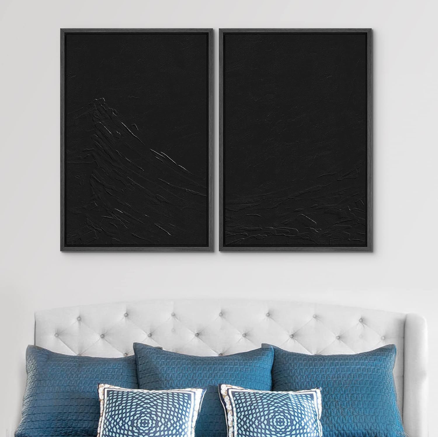 wall26 " Dark Black Color Field Landscape Abstract Shapes Wall Pictures ...