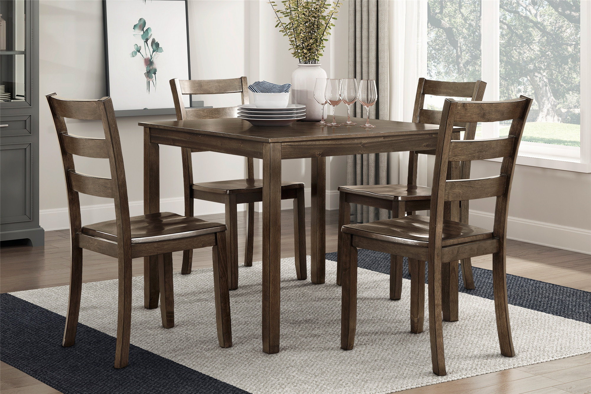Winston Porter Reaven Transitional Square 36'' L x 36'' W Dining Set ...