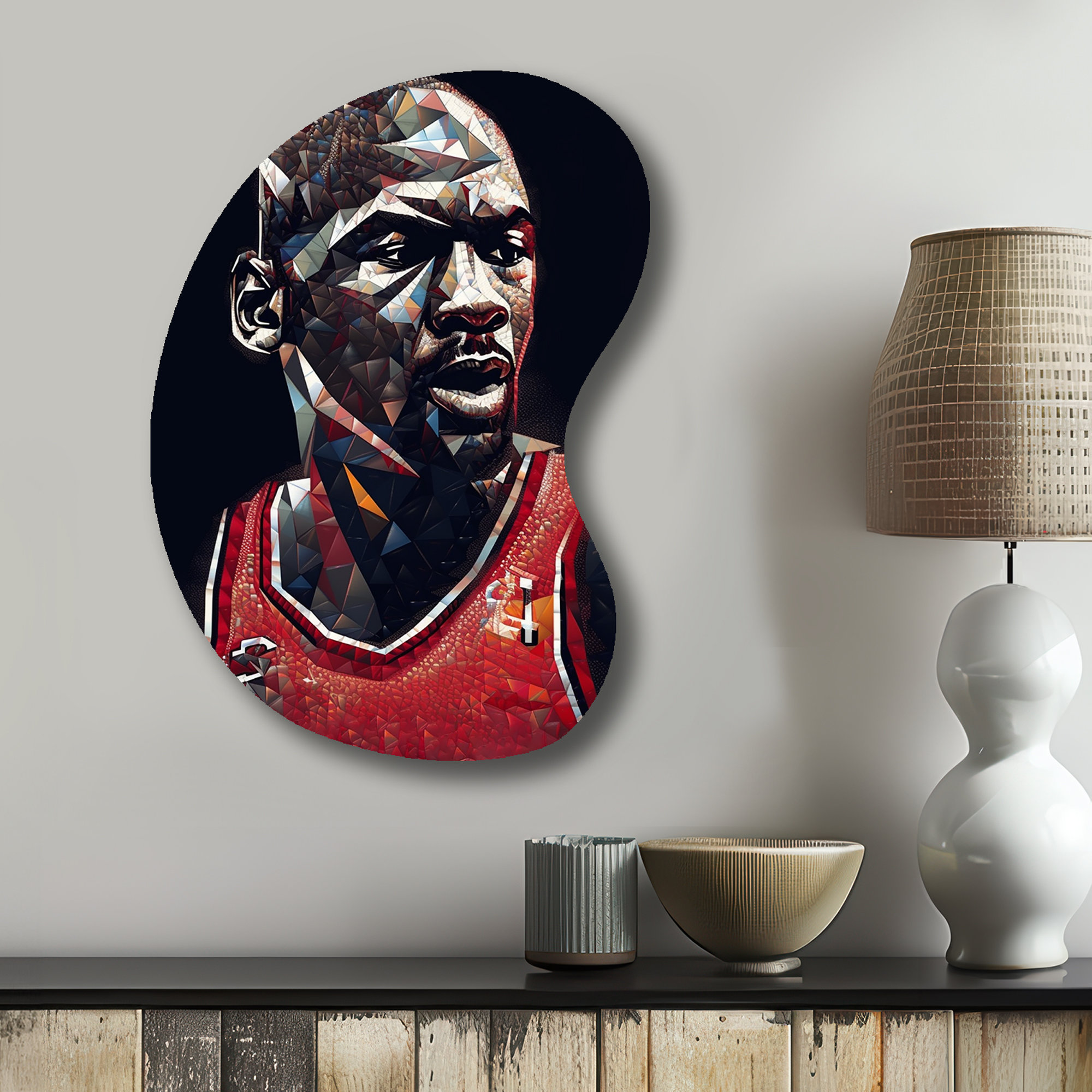 Design Art Michael Jordan Portrait - Sport Basketball Boom Shape ...