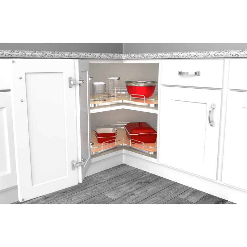 Rev-A-Shelf Solid Surface Kidney Lazy Susan for Corner Base Cabinet ...