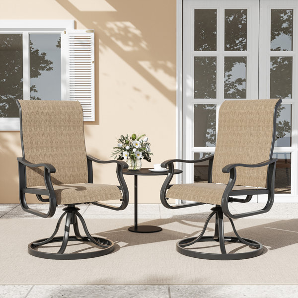 Lark Manor Avionce High Back Swivel Rocker Patio Dining Armchair(set of ...