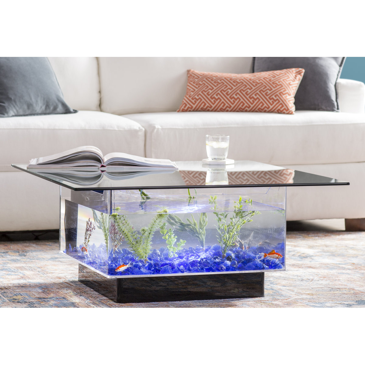 Archie & Oscar™ Claire 25 Gallons Rectangle Aquarium Coffee Table Fish ...