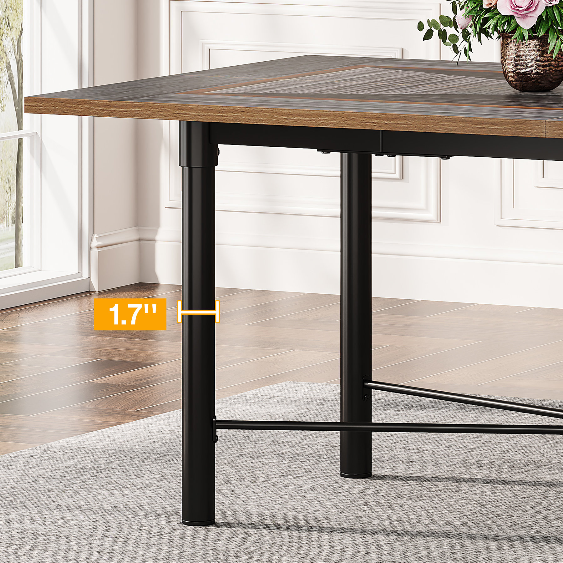 17 Stories Dining Table For 8 People, 70.87-Inch Rectangular Wood ...