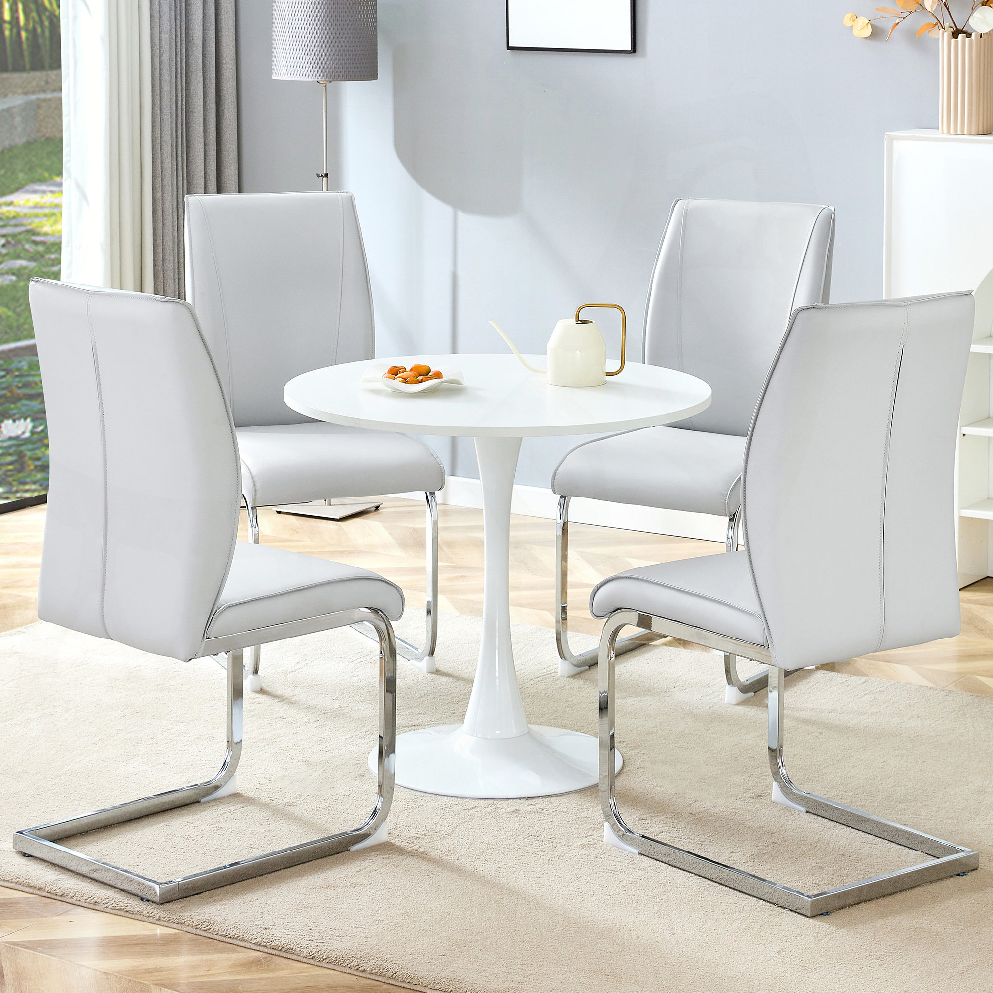 George Oliver Exquisite Dining Set with Stylish Chairs and Stable Table ...