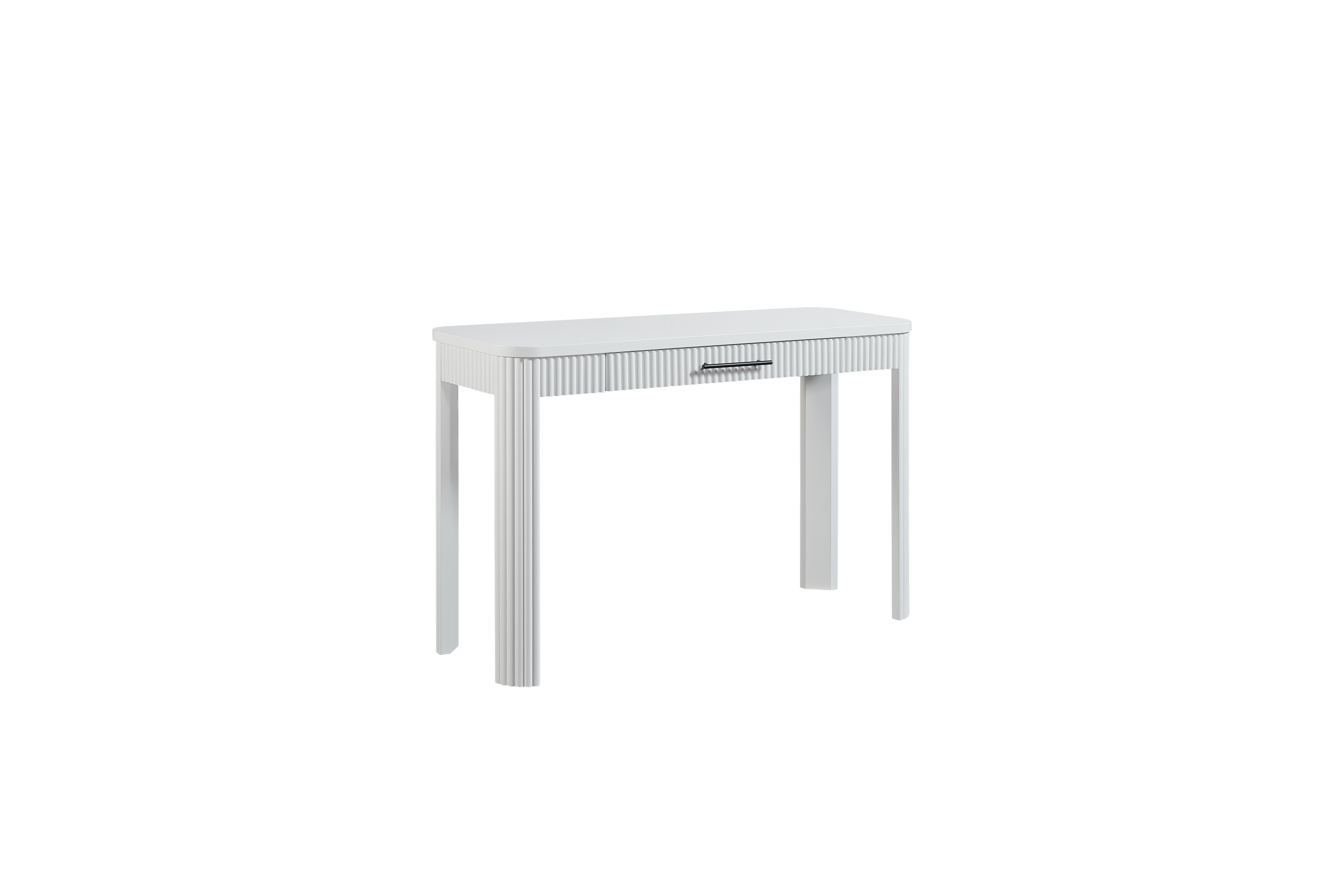 Ebern Designs Edwin Writing Desk with Reeded Front & Storage Drawer ...