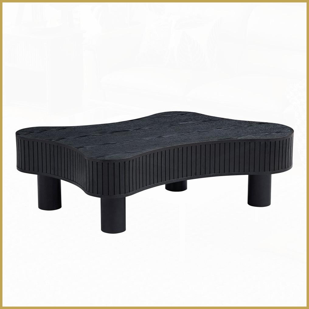 Latitude Run® 42.52 Inch Irregular Shaped Coffee Table for Living Room ...