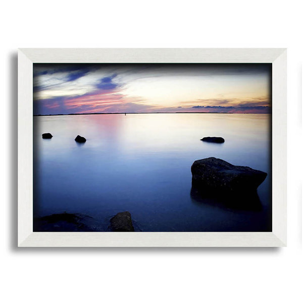 House of Hampton Tranquil Blue Calm Framed Print Wall Art | Wayfair.co.uk