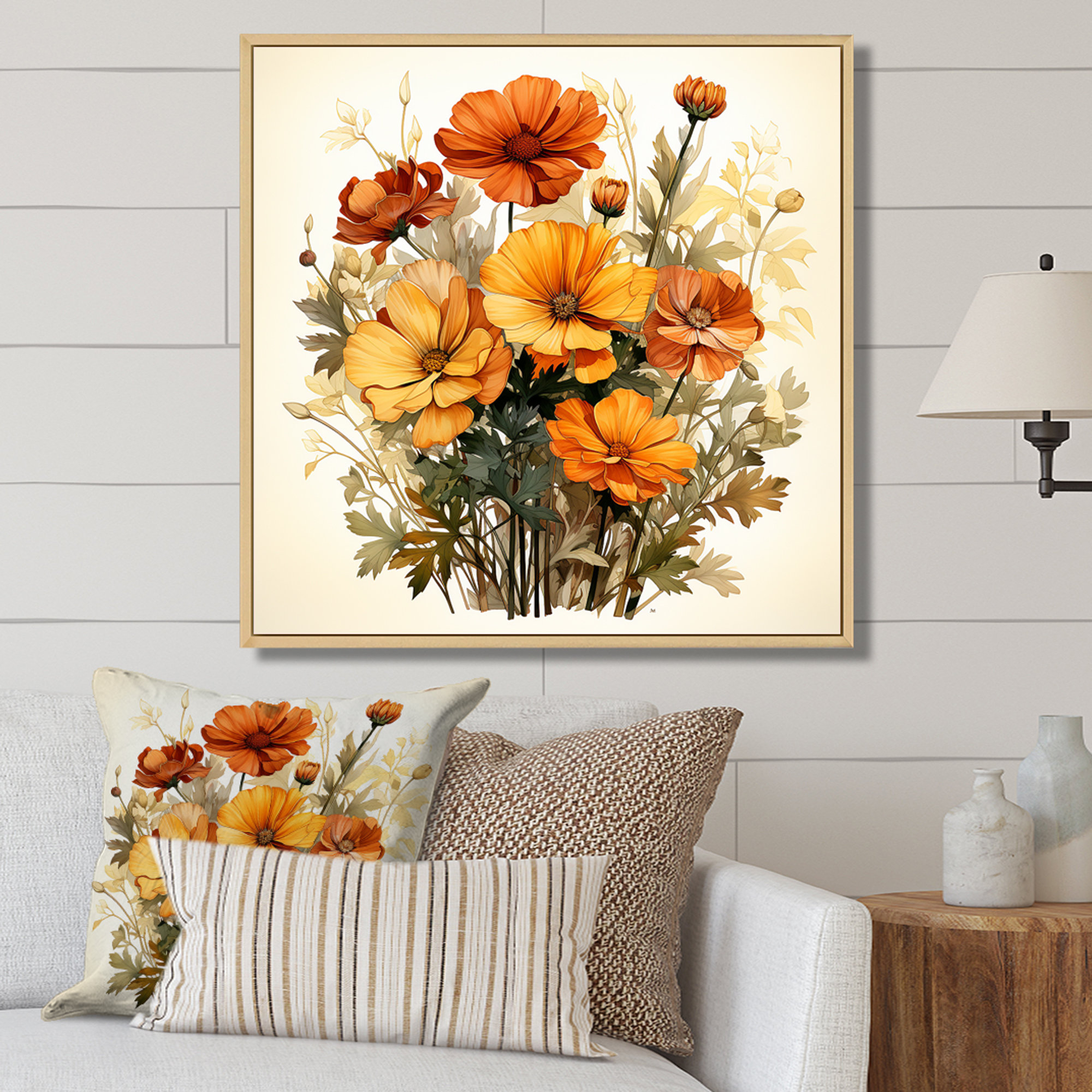 Winston Porter Marigold Majesty Bouquet I - Marigold Wall Art | Wayfair