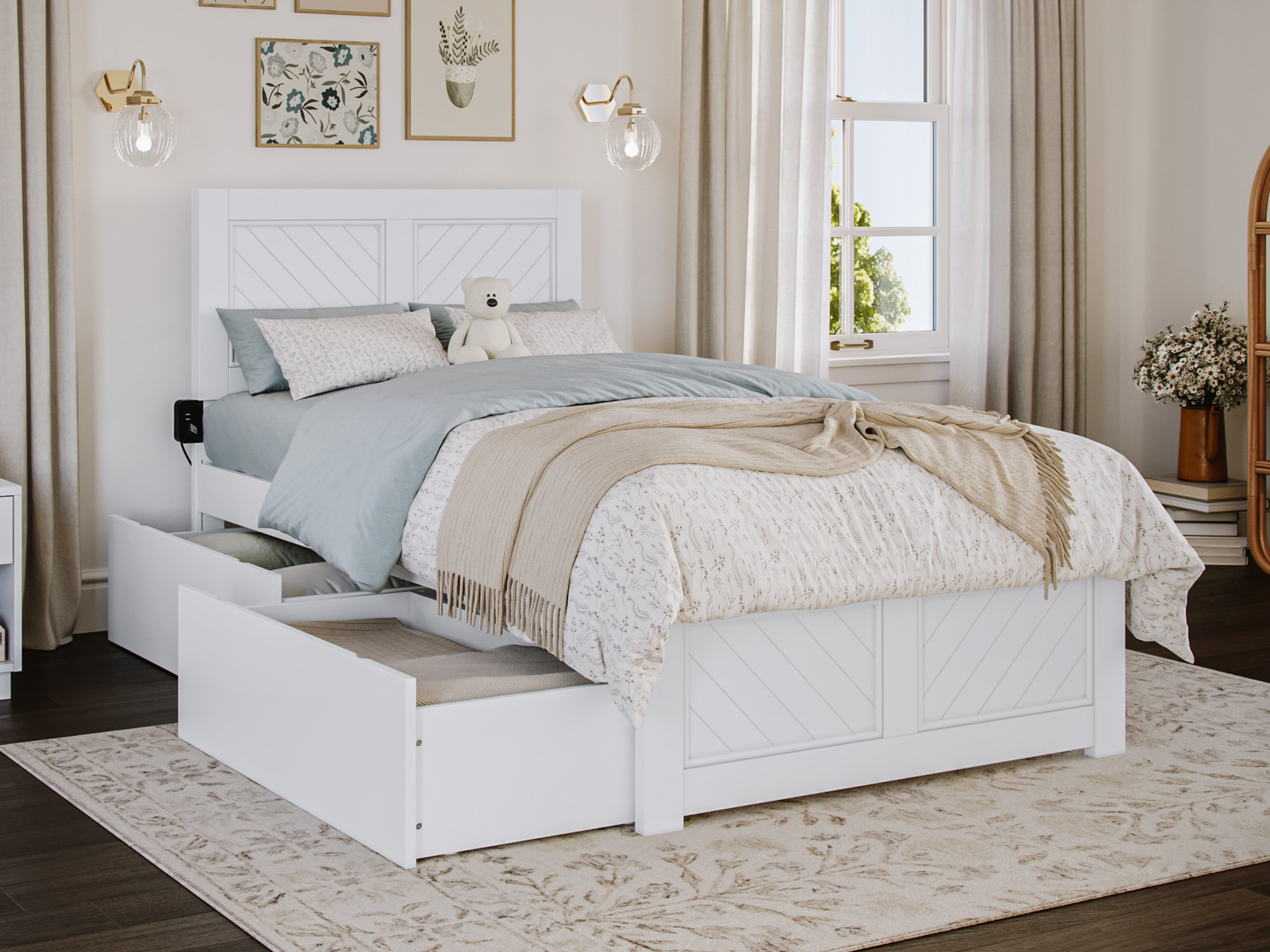 Red Barrel Studio Jeinny Solid Wood Platform Bed with Matching ...