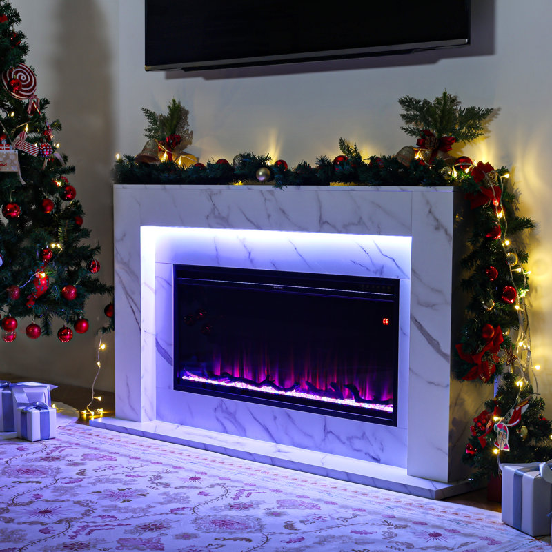 Wrought Studio™ Moneak Simple Surround Electric Fireplace & Reviews ...