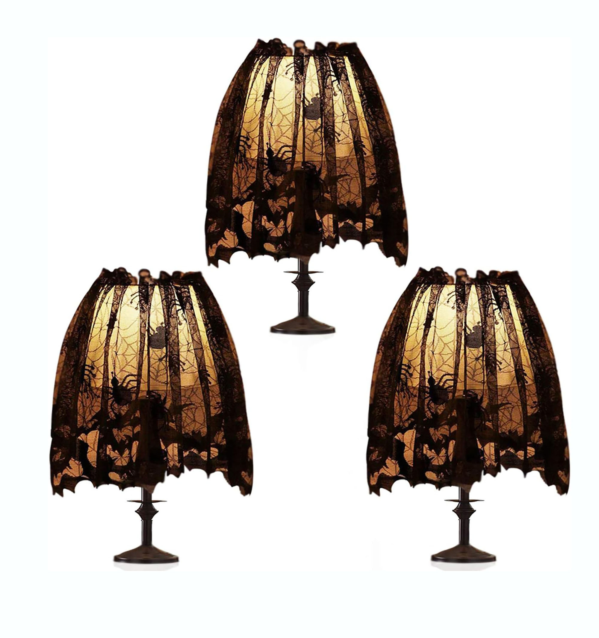 Bungalow Rose 3Pcs Halloween Lamp Shade Cover Decoration, Lace Ribbon ...