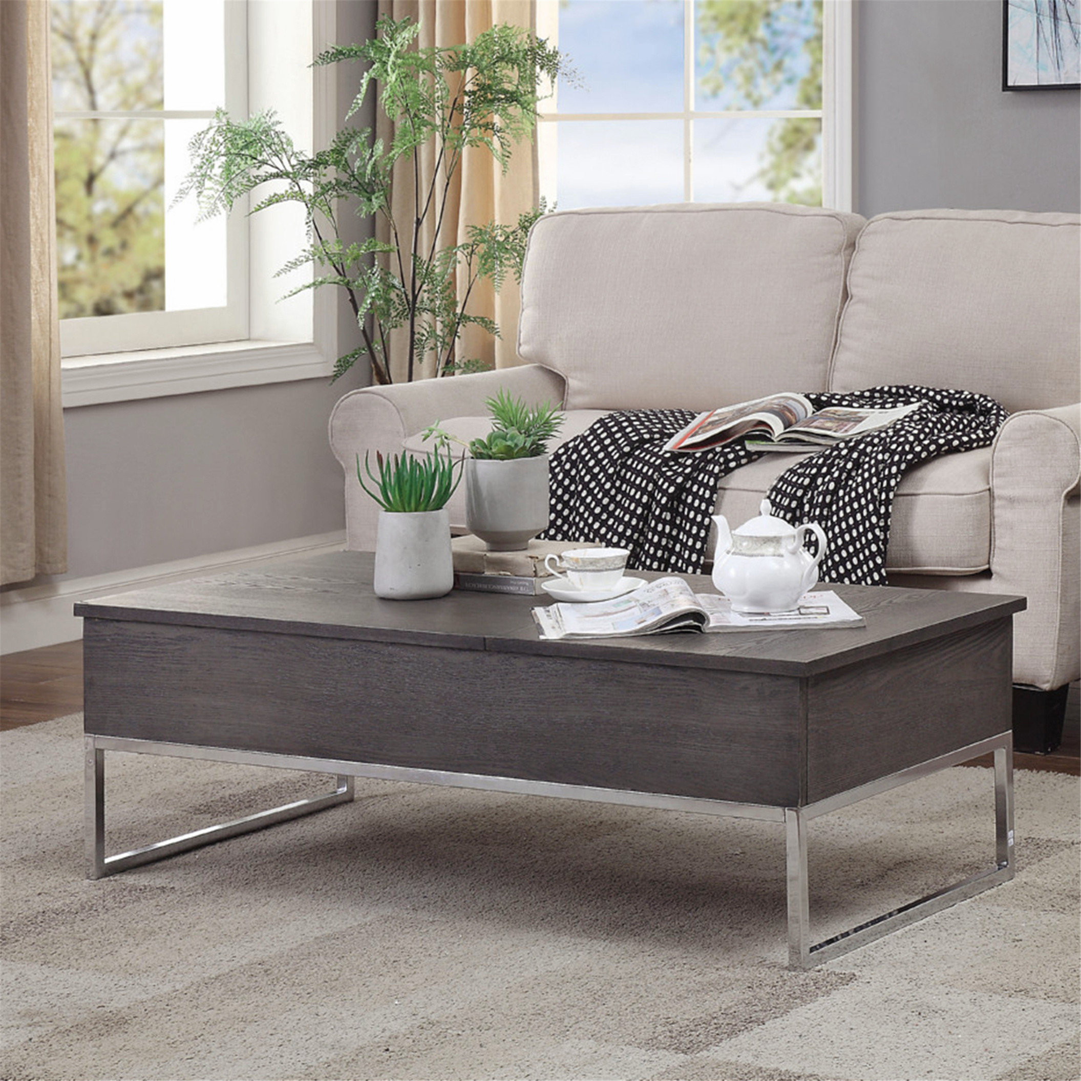 17 Stories Versatile Rectangular Lift-Top Coffee Table for Stylish ...