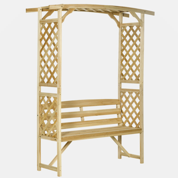 Red Barrel Studio® Outsunny Patio Garden Bench Arbor Arch With Pergola ...