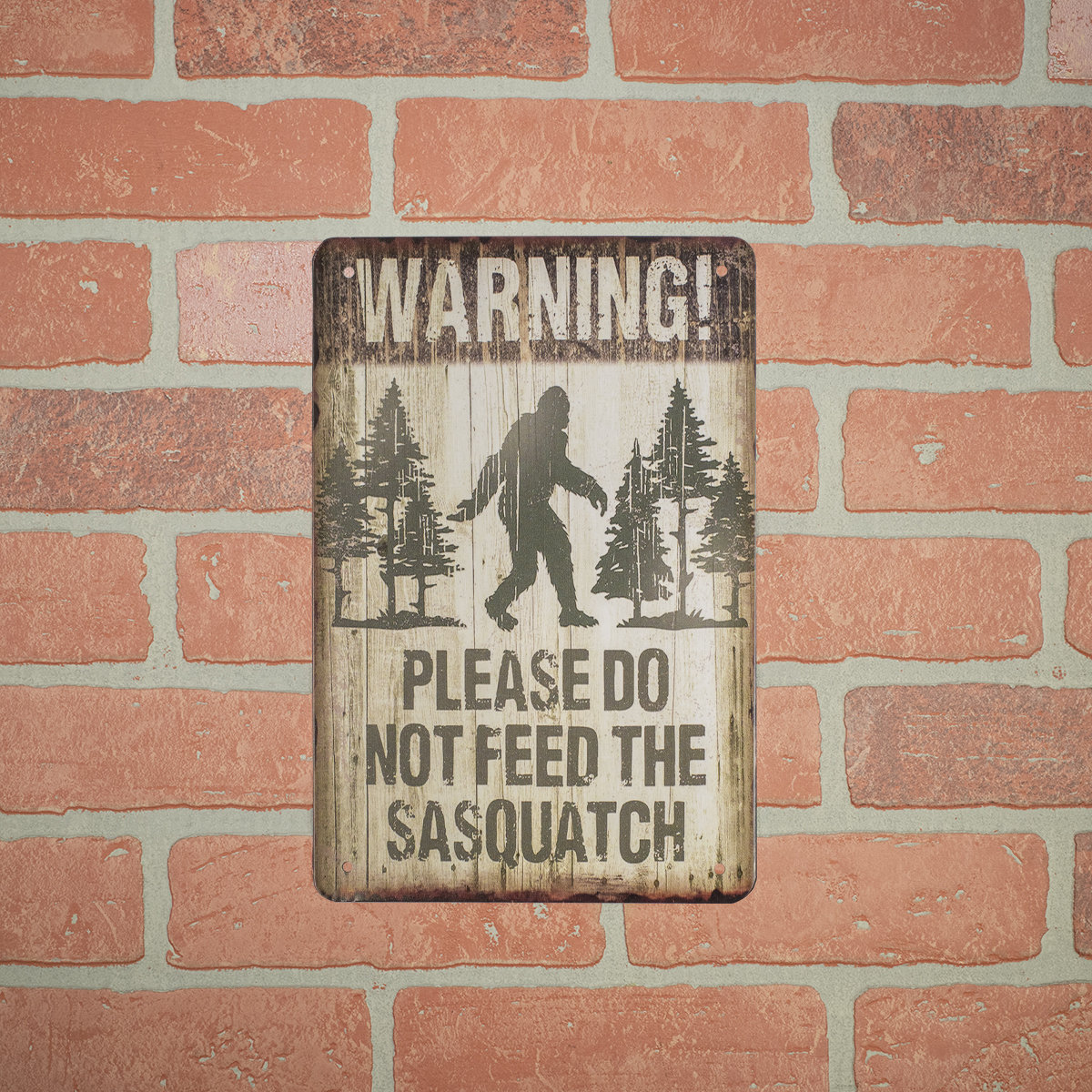 Union Rustic Novelty Warning Do Not Feed Sasquatch Home Wall Sign ...