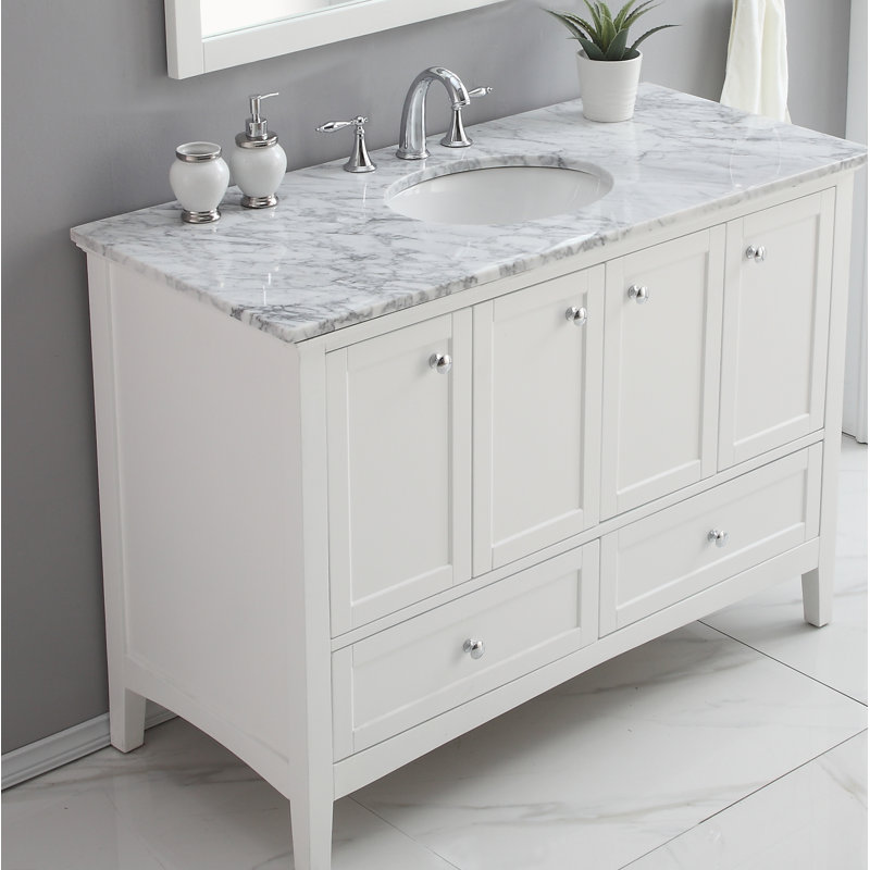 Red Barrel Studio® 48'' Single Bathroom Vanity with Marble Top ...