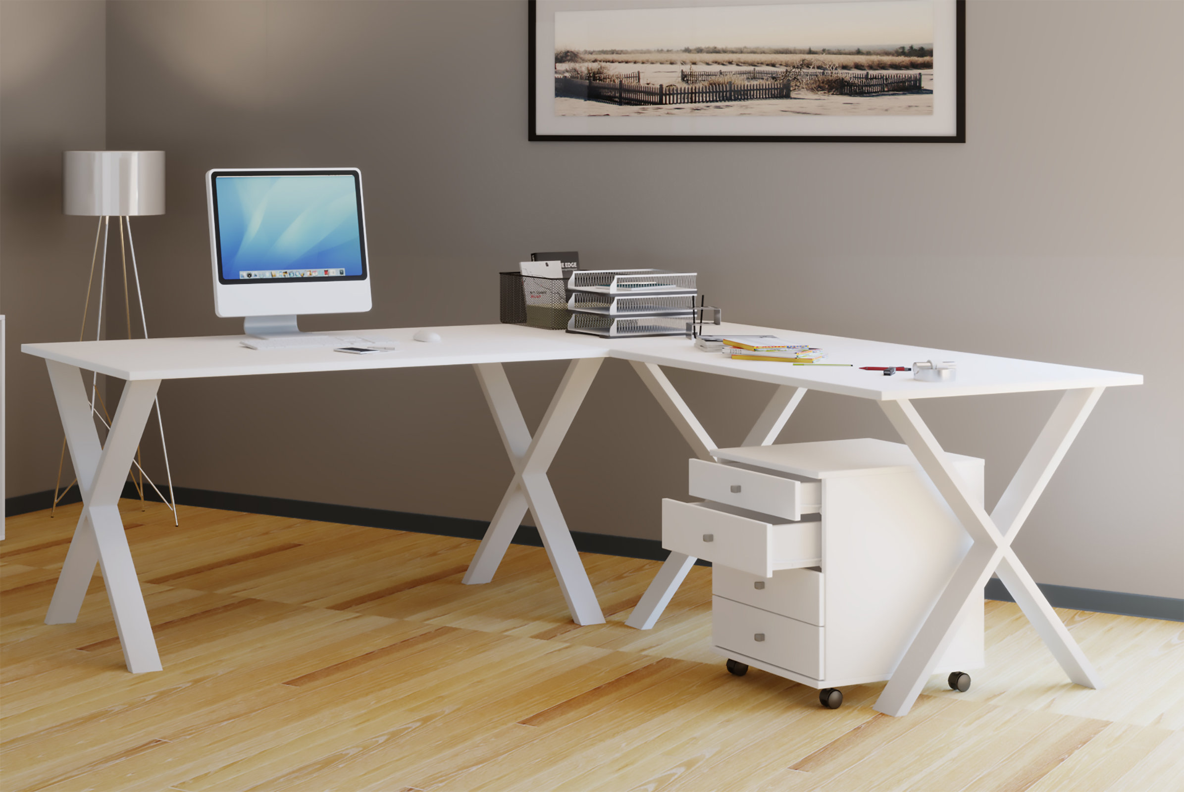Brambly Cottage L-Shaped Writing Desk | Wayfair.co.uk