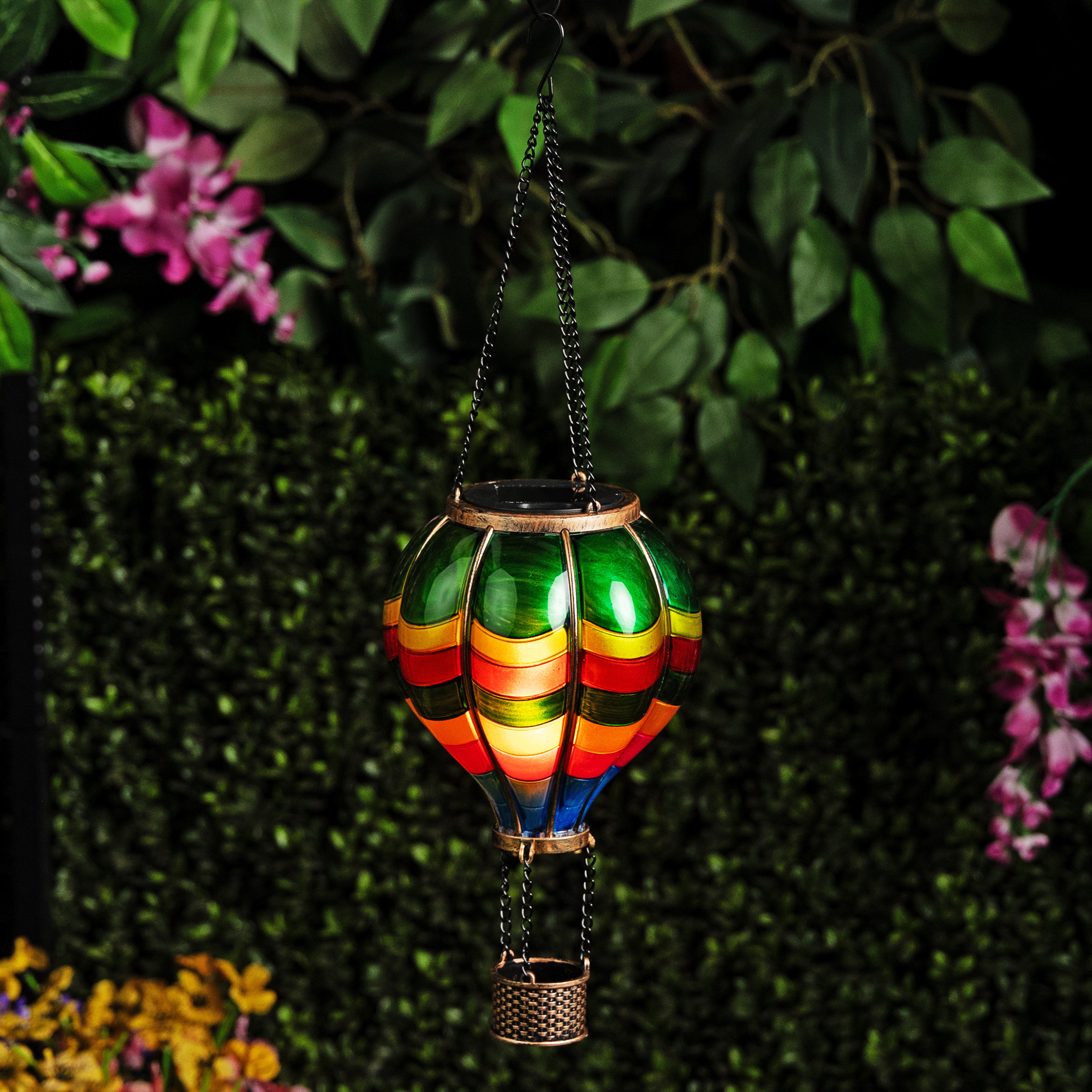 Alpine 10"-19"H Adjustable Solar Hanging Balloon with Flicker LED ...