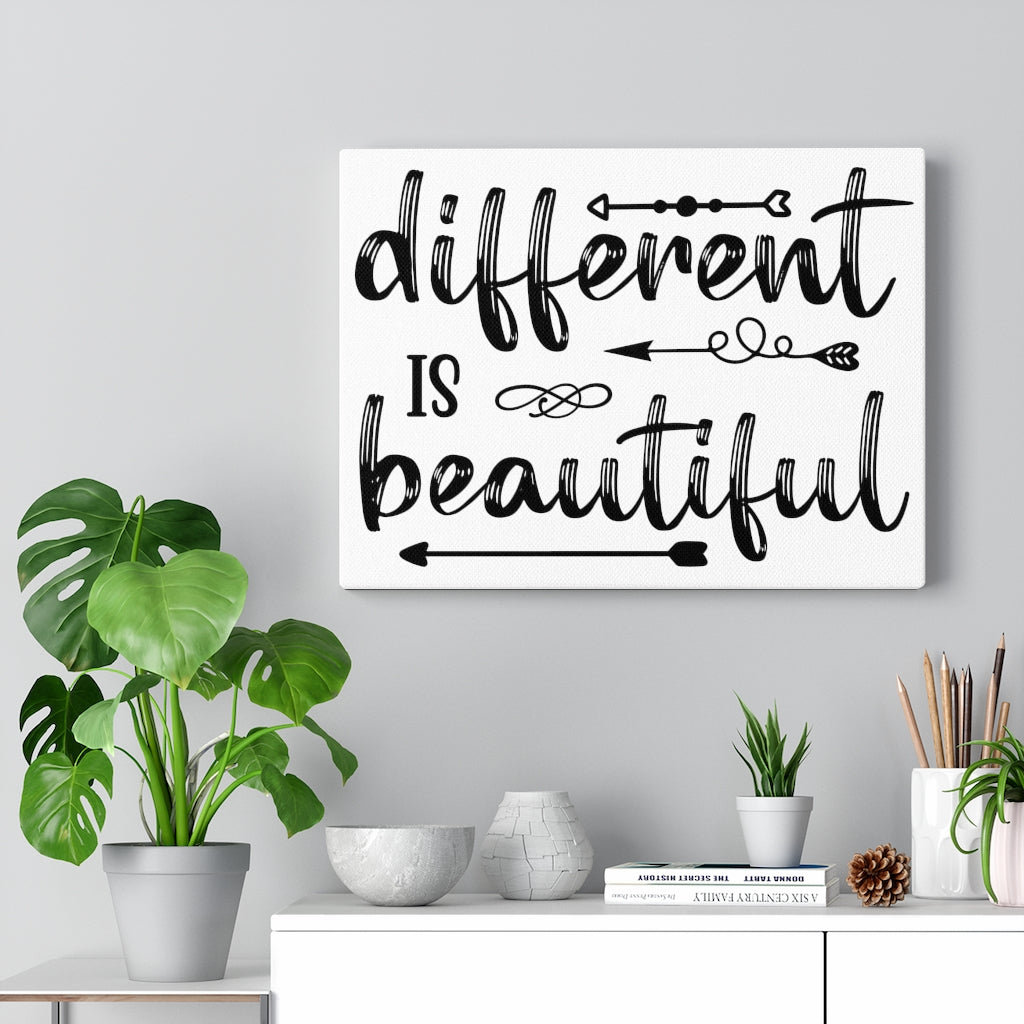 Trinx Inspirational Quote Canvas Different Is Beautiful Wall Art ...