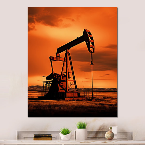 Latitude Run® " Modern Orange Drilling Rig Field " - Wayfair Canada