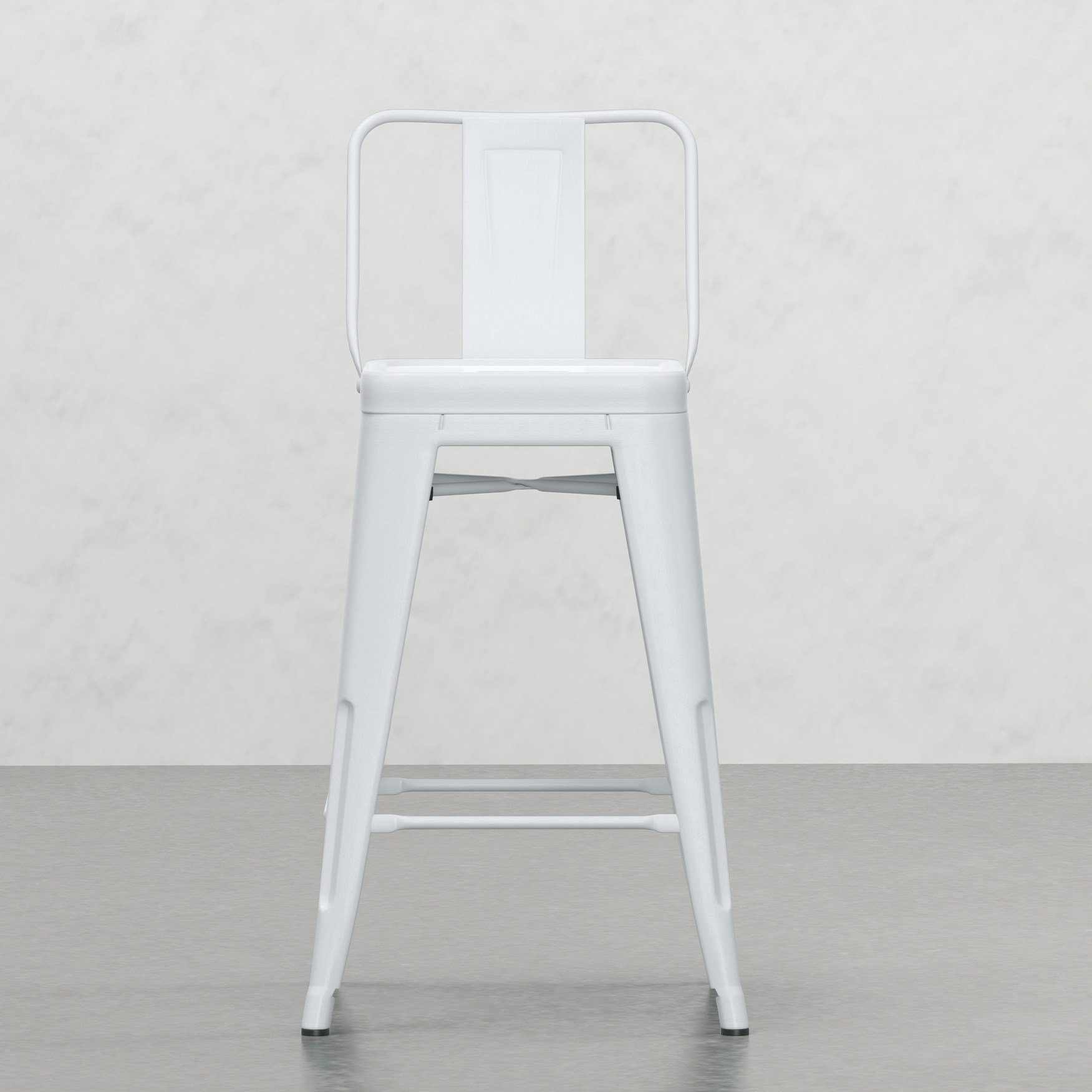 Latitude Run® Metal Counter Height Stool (2 Units), 24 Inch - White, Contemporary Style With ...