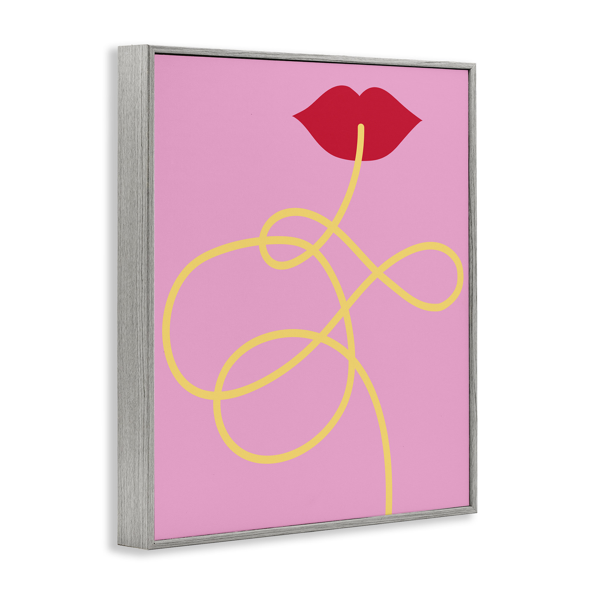 Ebern Designs Pasta Noodle & Lips Framed Giclee Art by Daphne Polselli ...