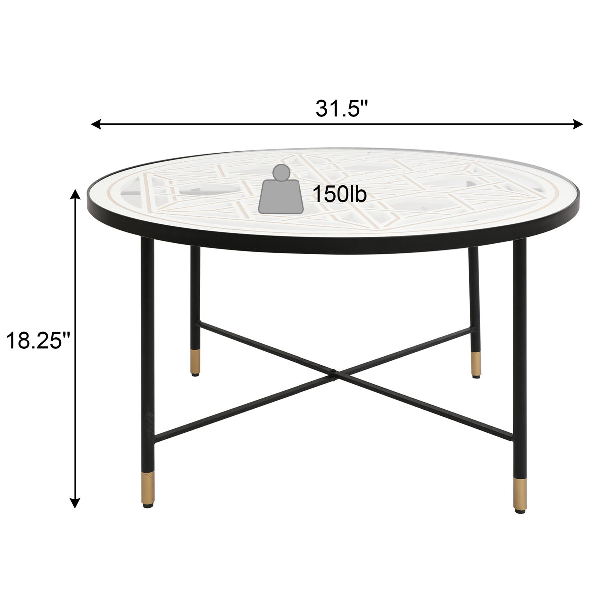 George Oliver 31.5'' Balck Round Coffee Table & Reviews | Wayfair