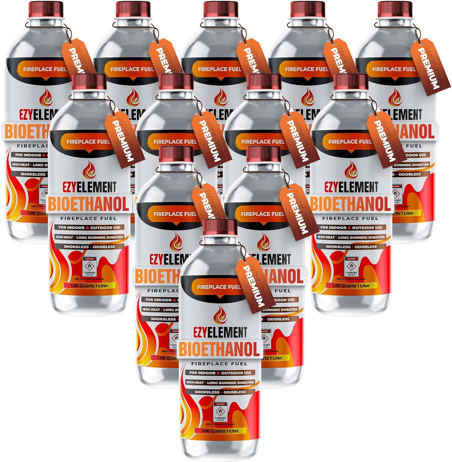 INKEDZ Bioethanol Fireplace Fuel 12 x 1 Litre - Clean Burning, Odourless and Smokeless ...