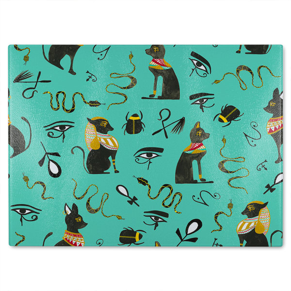 Andrew Lee Hand Painting Abstract Ancient Egypt Horus Eye Signs Glass ...