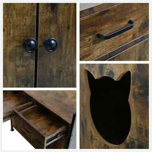 Tucker Murphy Pet™ Wooden Cat Litter Box Cabinet Pet House End Table ...
