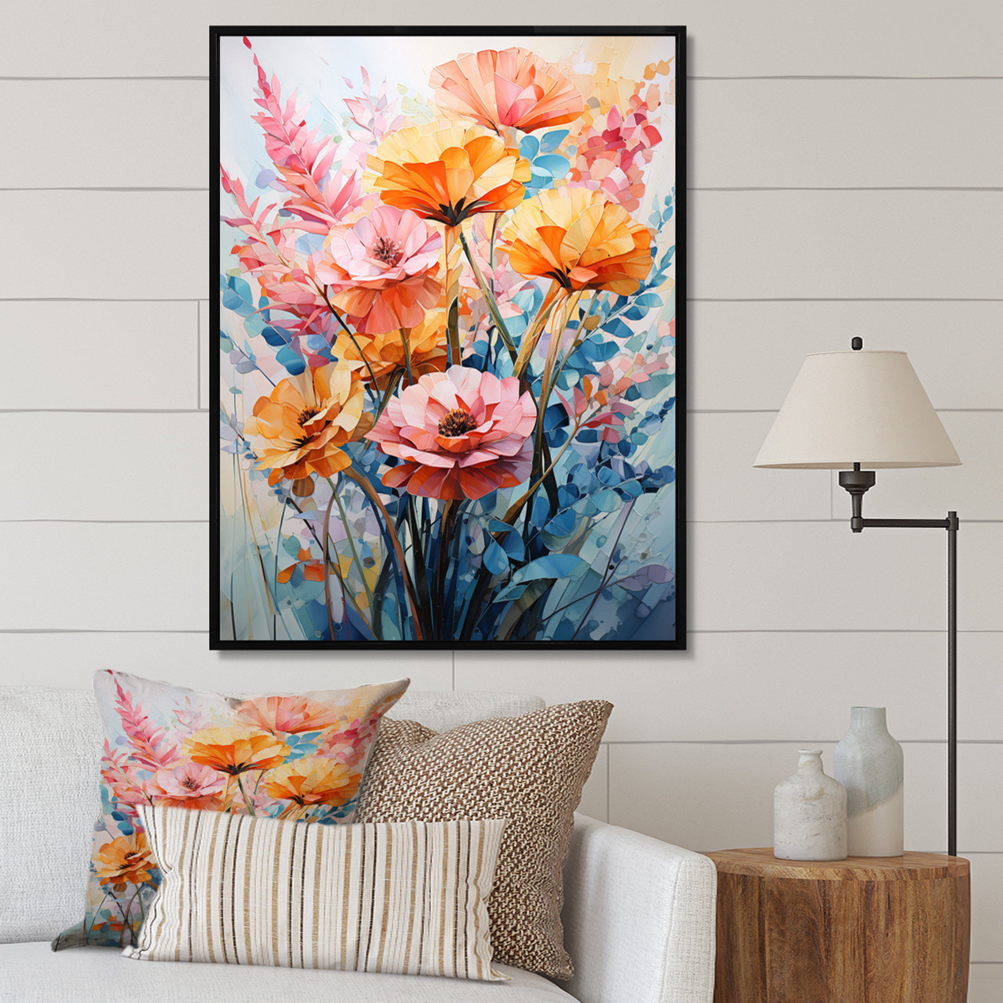 Winston Porter Multicolored Ferns Collage VI Framed On Canvas Print ...