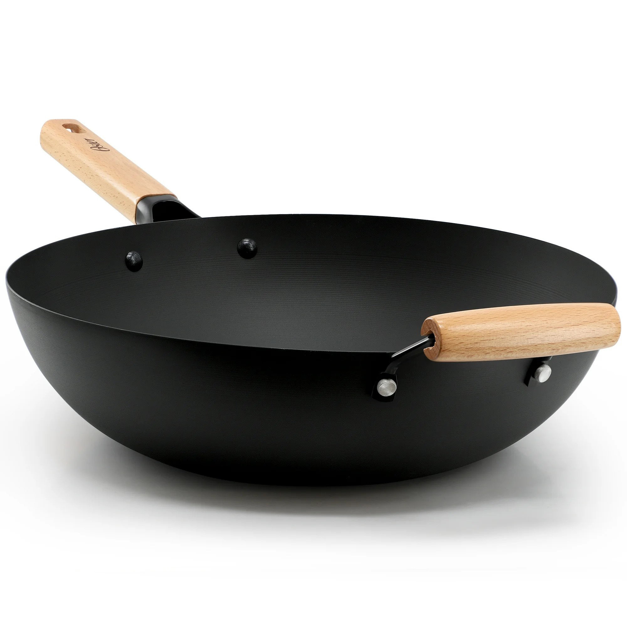 Elama Oster Northcliffe 13.5 Inch Round Carbon Steel Flat Base Wok With ...