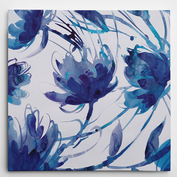 WexfordHome Indigo Swirl II On Canvas by Theresa Troise Heidel Print ...