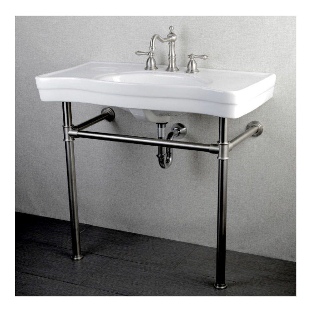 Kingston Brass Imperial Ceramic 36" Console Bathroom Sink with Overflow ...