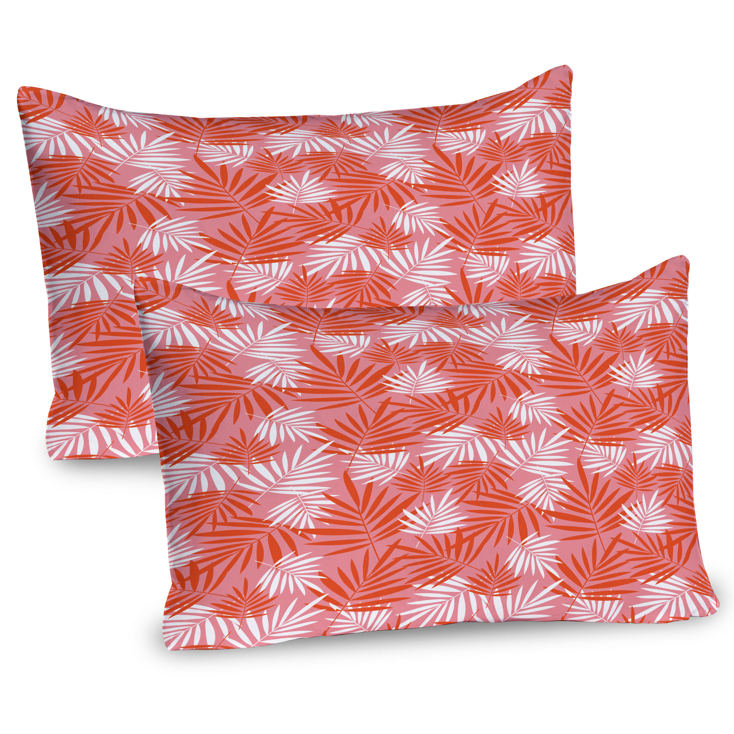 Ambesonne Exotic Pillow Sham 2 Pack Vibrant Tropical Palm Leaves 36"x20 ...