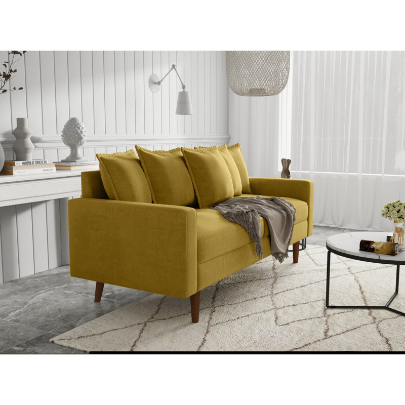 Mercer41 Stelly 70'' Velevt Square Arm Sofa | Wayfair