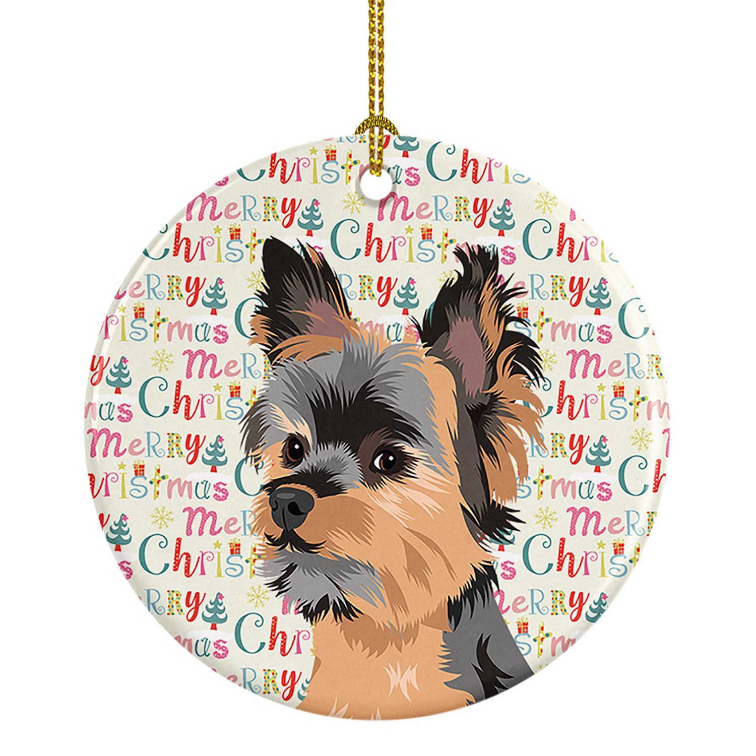 The Holiday Aisle® Yorkie 2 Ceramic Hanging Figurine Ornament | Wayfair