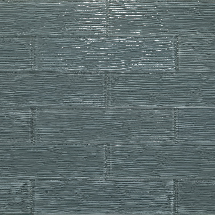 Dovecove Brendon 3" x 12" Crystal Glass Brick Wave Subway Wall Tile ...