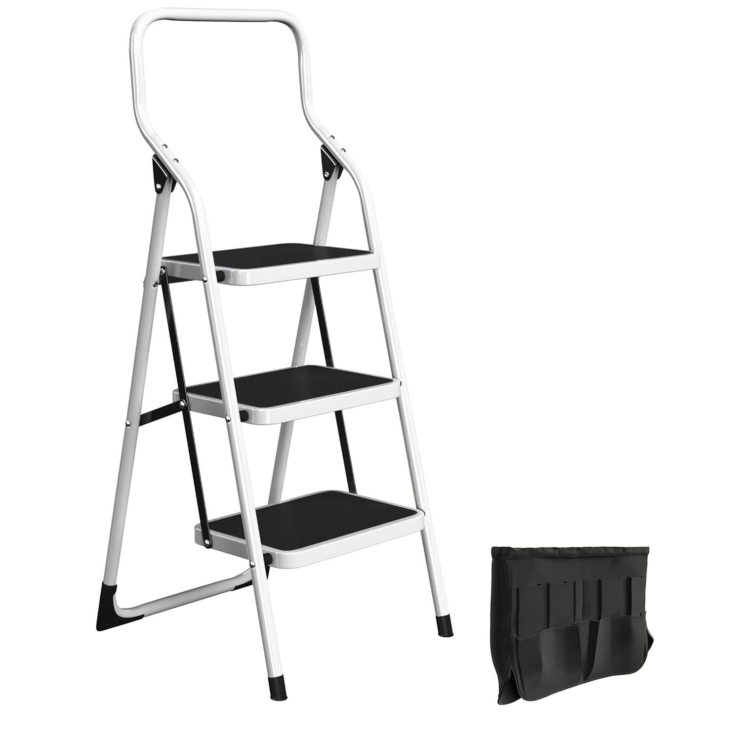 WFX Utility™ 3 Step Ladder Folding Step Stool Ladder For Adults With ...