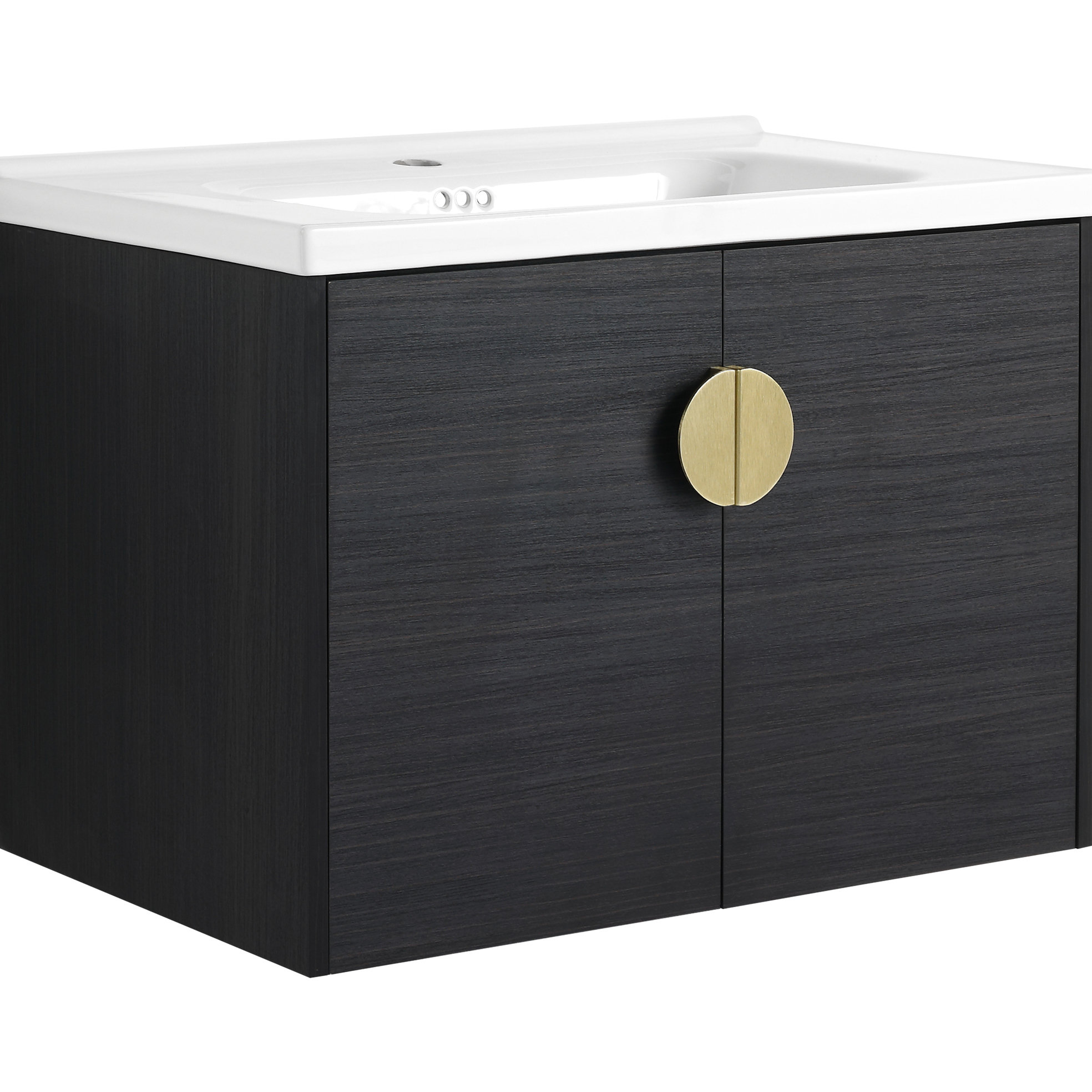 Everly Quinn 40 Inch Bathroom Cabinet Shelf Unit, Black Chestnut, Soft ...