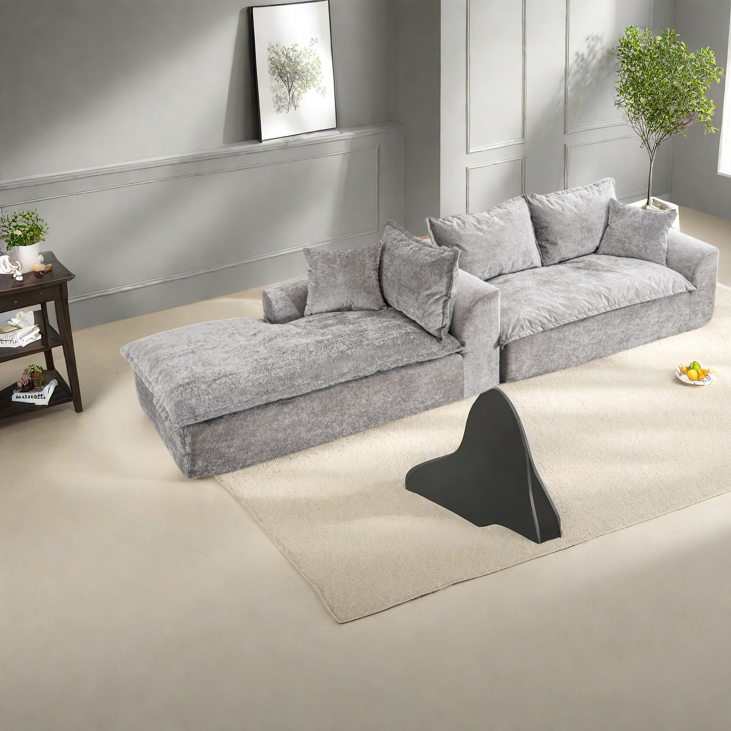 Latitude Run® Modern Modular Gray Sofas With L-shape Chaise For Living ...